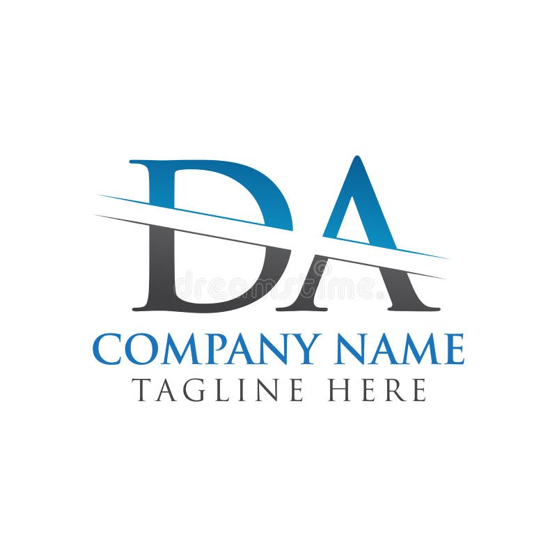 Initial DA Letter Logo Design Vector with Blue and Grey Color. DA Logo ...