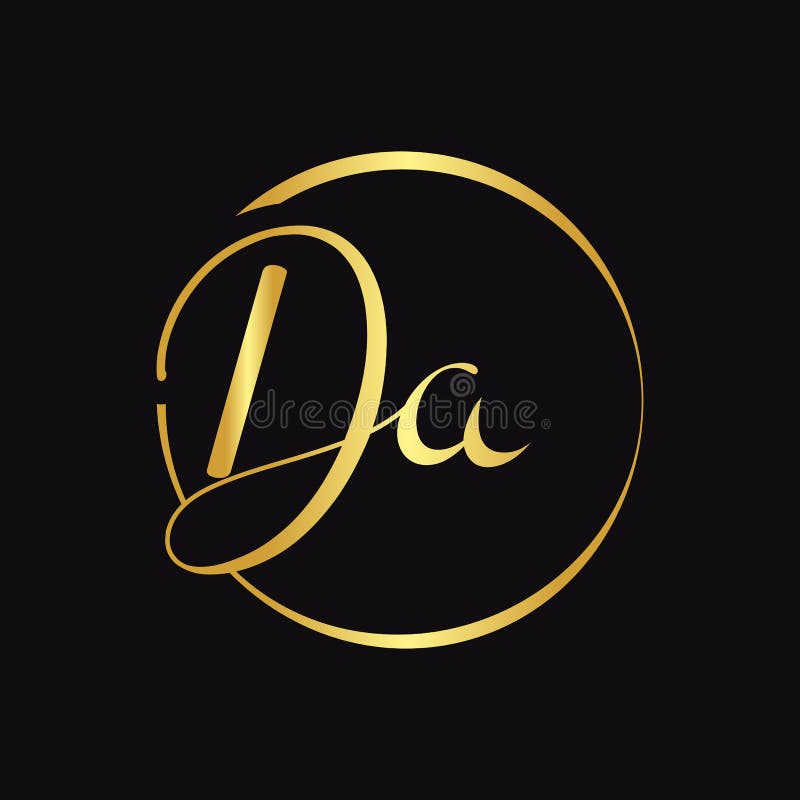 Initial DA Script Letter Type Logo Design with Modern Typography Vector ...