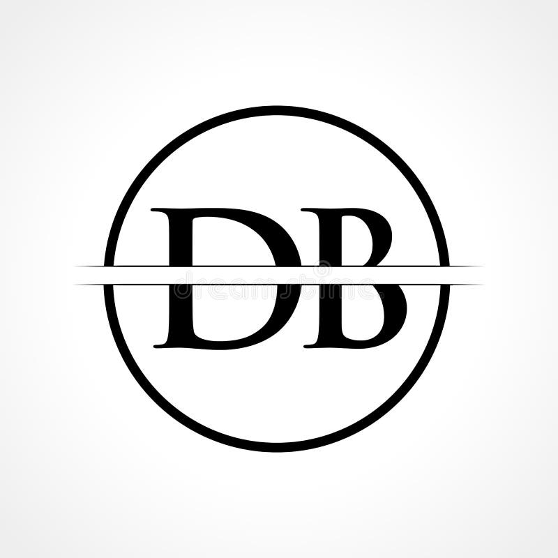 DB D B White Letter Logo Design With Circle Background. Stock Vector ...