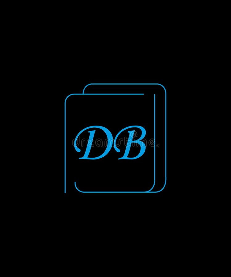Initial DB Letter Logo Minimal Business Logos Stock Vector ...