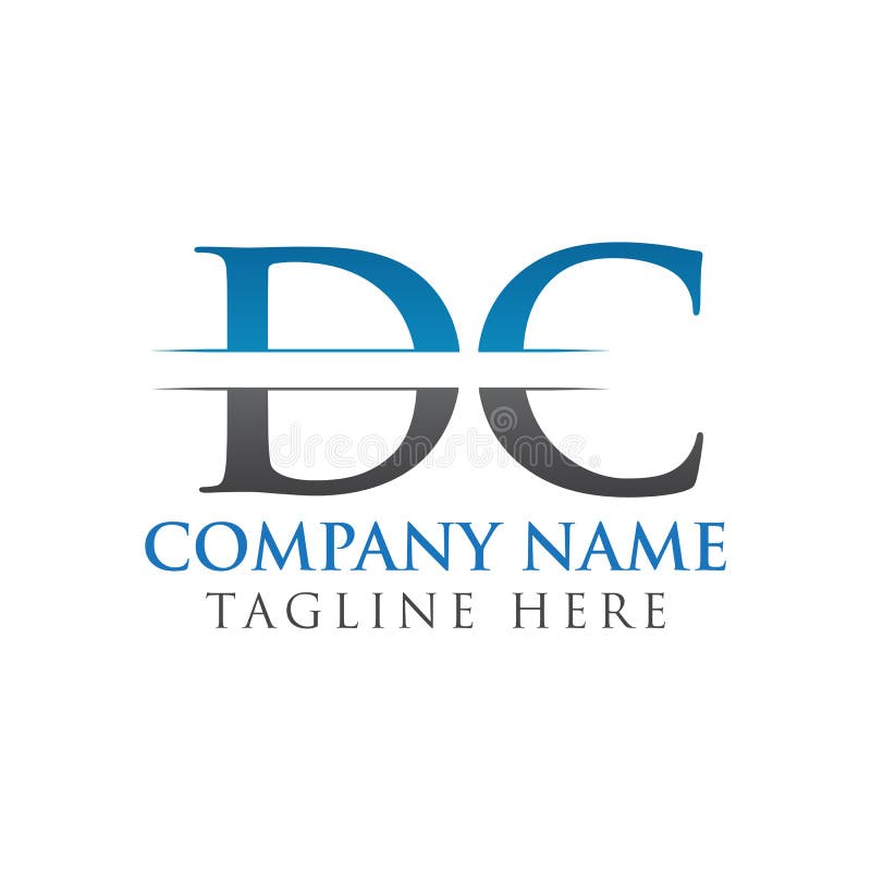 Initial DC Letter Logo Design Vector with Blue and Grey Color. DC Logo ...