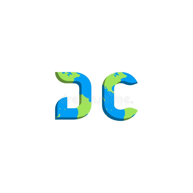 Initial DC Logo Design with World Map Style, Logo Business Branding ...