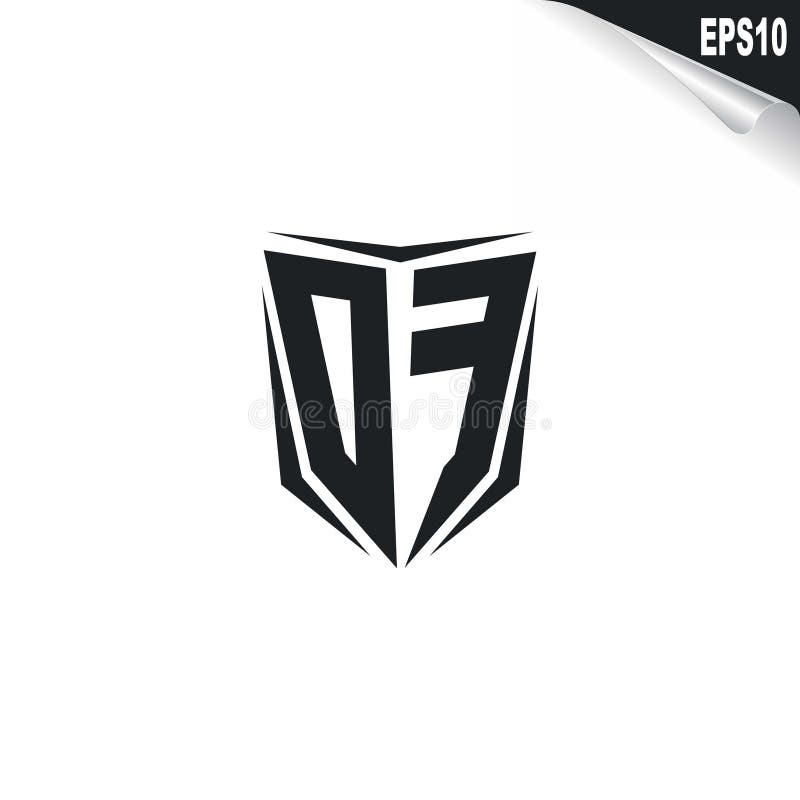 Initial DF Logo Design with Shield Style, Logo Business Branding Stock ...