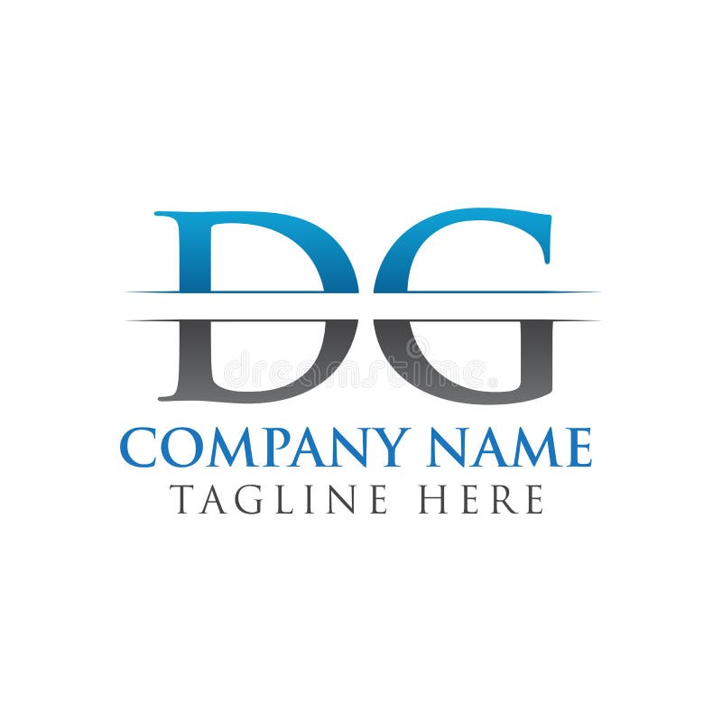 Initial DG Letter Logo Design Vector with Blue and Grey Color. DG Logo ...