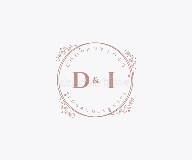 Initial DI Letters Decorative Luxury Wedding Logo Stock Vector ...