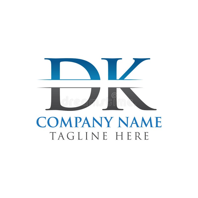 Initial DK Letter Logo Design Vector with Blue and Grey Color. DK Logo ...