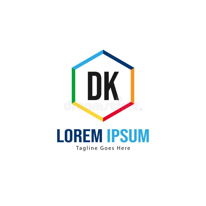 Initial DK Logo Template with Modern Frame. Minimalist DK Letter Logo ...