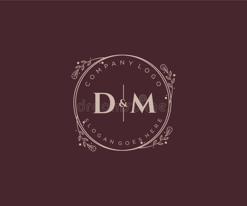 Initial DM Letters Decorative Luxury Wedding Logo Stock Vector ...