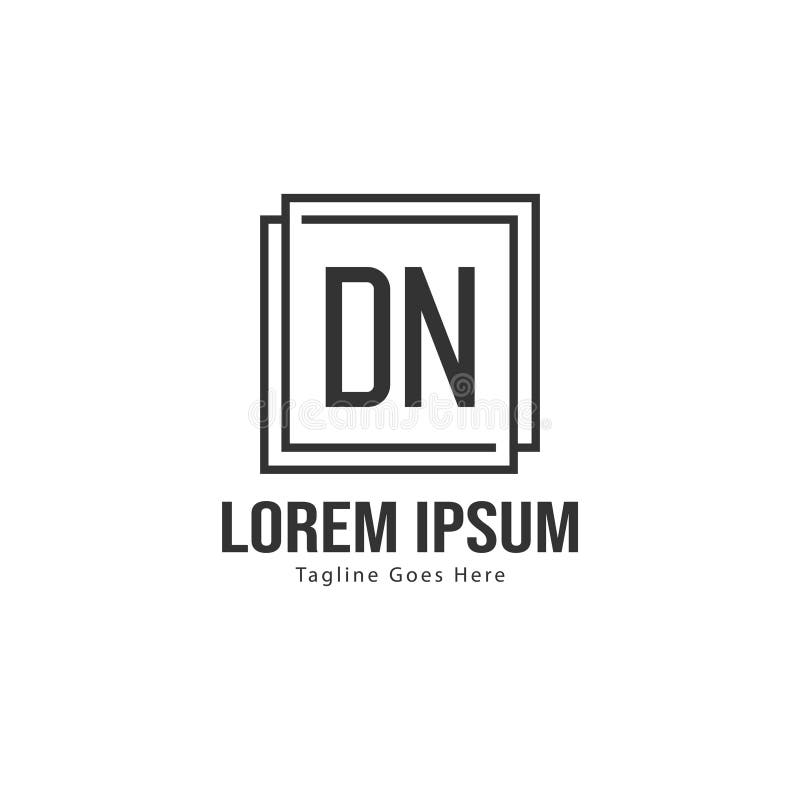 Initial DN Logo Template with Modern Frame. Minimalist DN Letter Logo ...