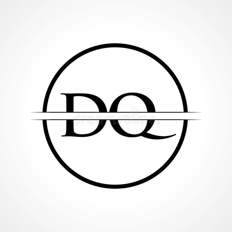 Initial DQ Letter Logo Design Vector Template with Black Color. DQ Logo ...
