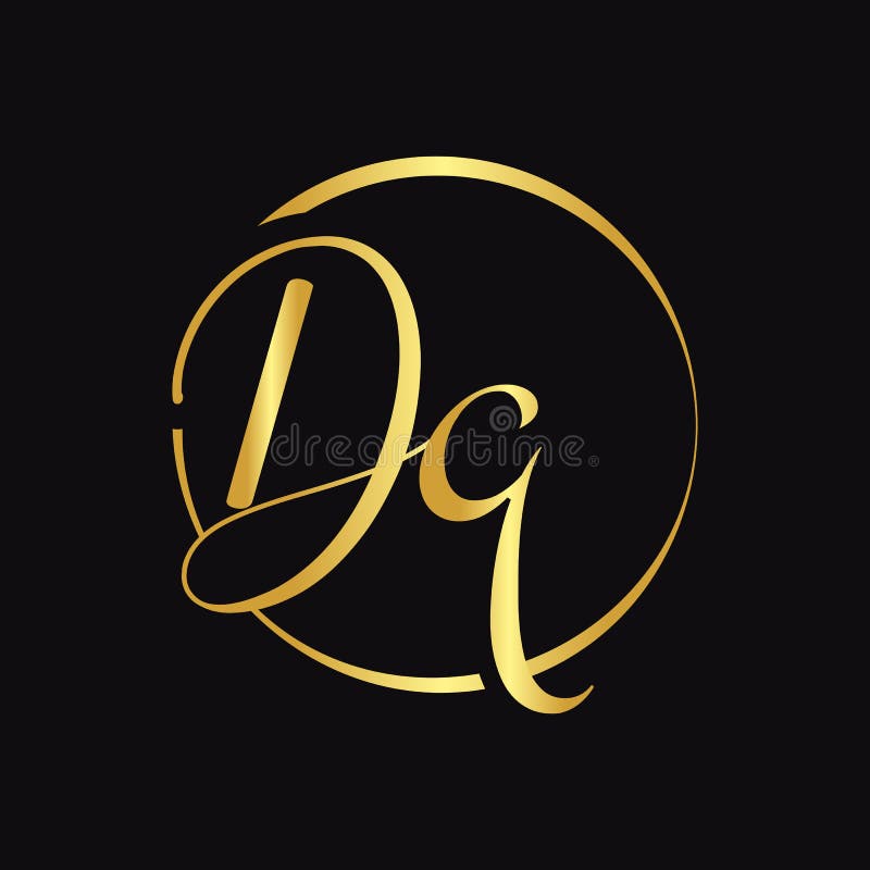 Initial DQ Script Letter Type Logo Design with Modern Typography Vector ...