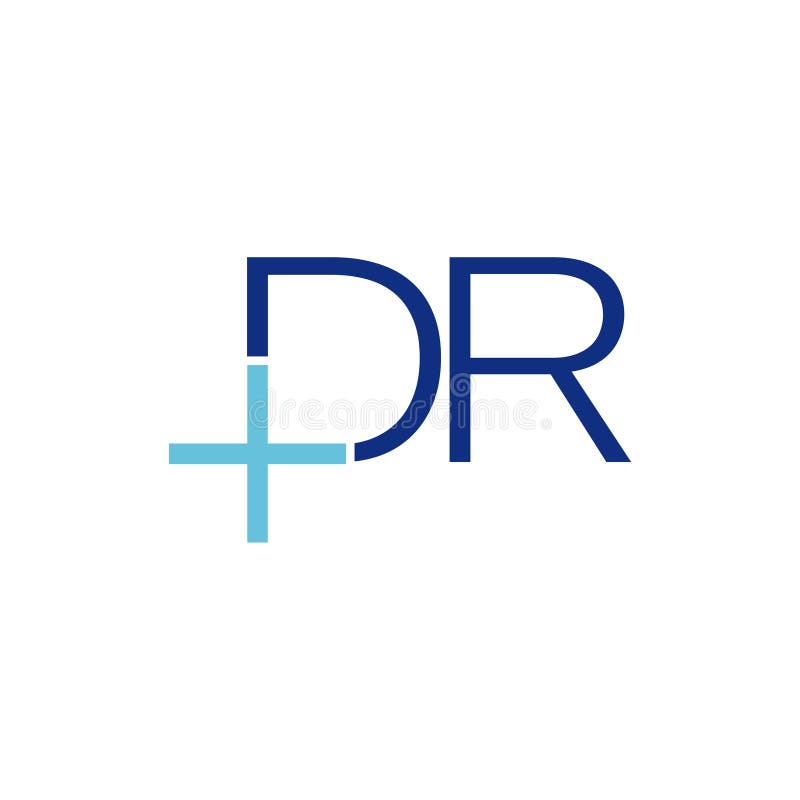Initial DR Letter Logo Isolated on White Background Stock Vector ...