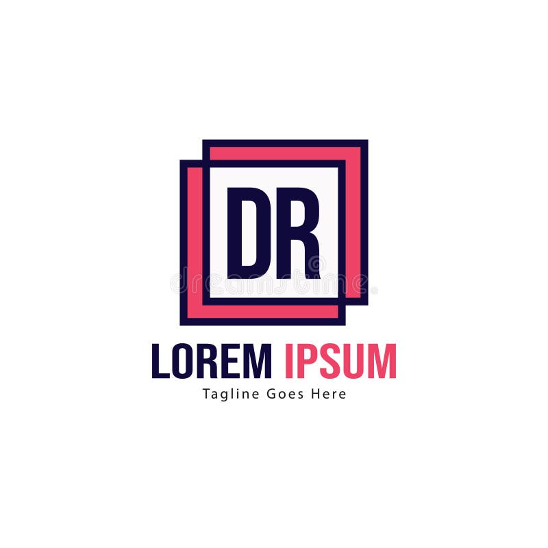 Initial DR Logo Template with Modern Frame. Minimalist DR Letter Logo ...
