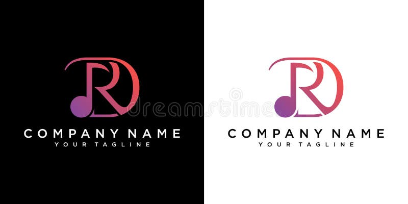 Initial DR or RD Letter with Music Vector Logo Stock Vector ...