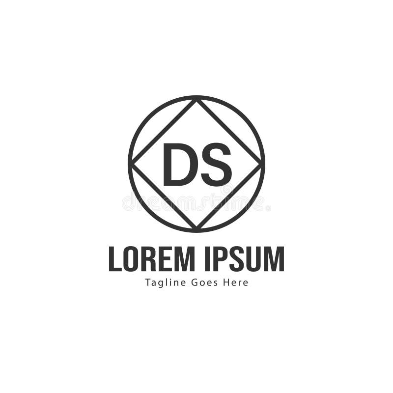 Initial DS Logo Template with Modern Frame. Minimalist DS Letter Logo ...