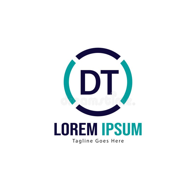 Initial DT Logo Template with Modern Frame. Minimalist DT Letter Logo ...