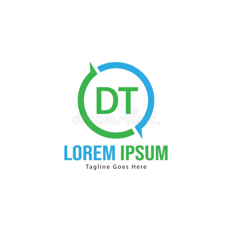 Initial DT Logo Template with Modern Frame. Minimalist DT Letter Logo ...