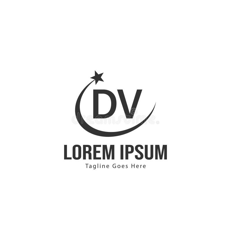 Initial DV Logo Template with Modern Frame. Minimalist DV Letter Logo ...