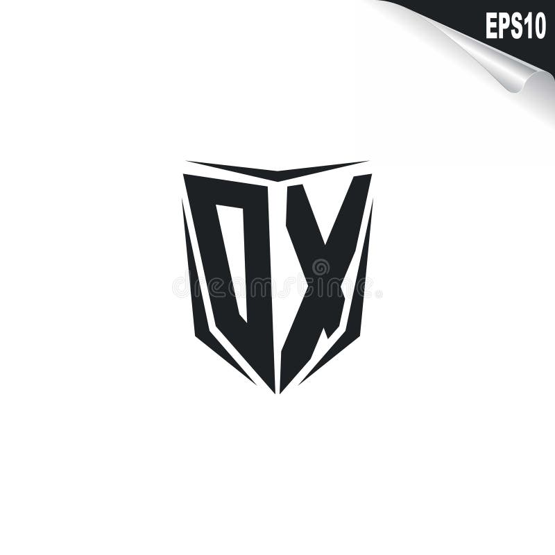 Initial DX Logo Design with Shield Style, Logo Business Branding Stock ...