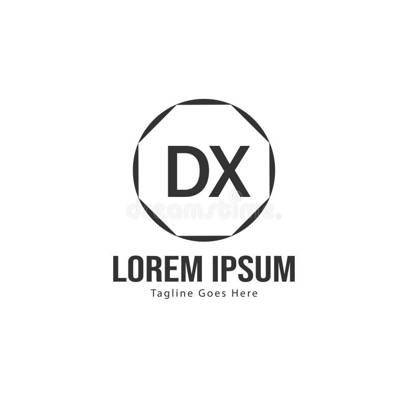 Initial DX Logo Template with Modern Frame. Minimalist DX Letter Logo ...