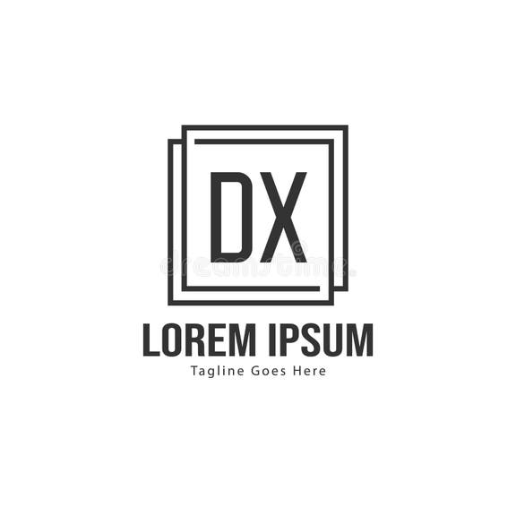 Initial DX Logo Template with Modern Frame. Minimalist DX Letter Logo ...