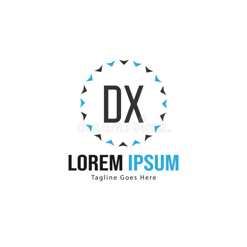 Initial DX Logo Template with Modern Frame. Minimalist DX Letter Logo ...