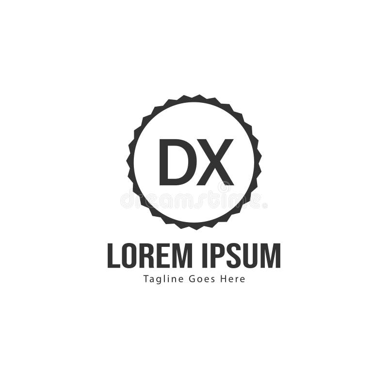 Initial DX Logo Template with Modern Frame. Minimalist DX Letter Logo ...