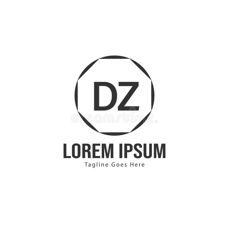 Initial DZ Logo Template with Modern Frame. Minimalist DZ Letter Logo ...