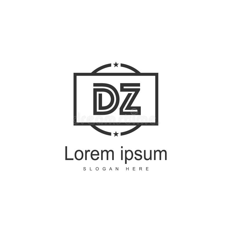 Initial DZ Logo Template with Modern Frame. Minimalist DZ Letter Logo ...