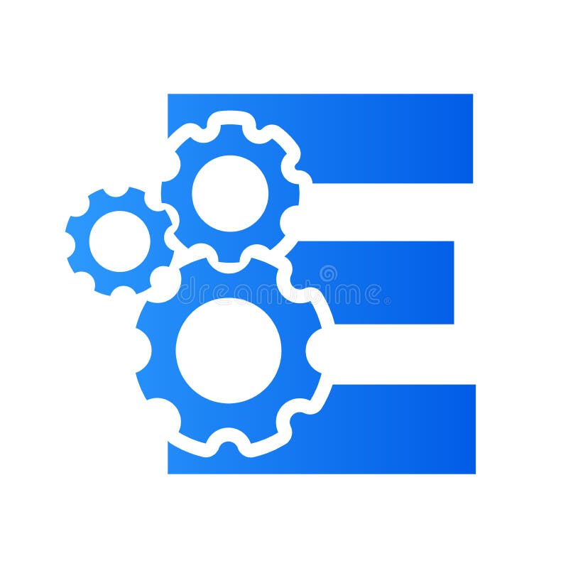 Initial E Gear Logo stock vector. Illustration of design - 167837182