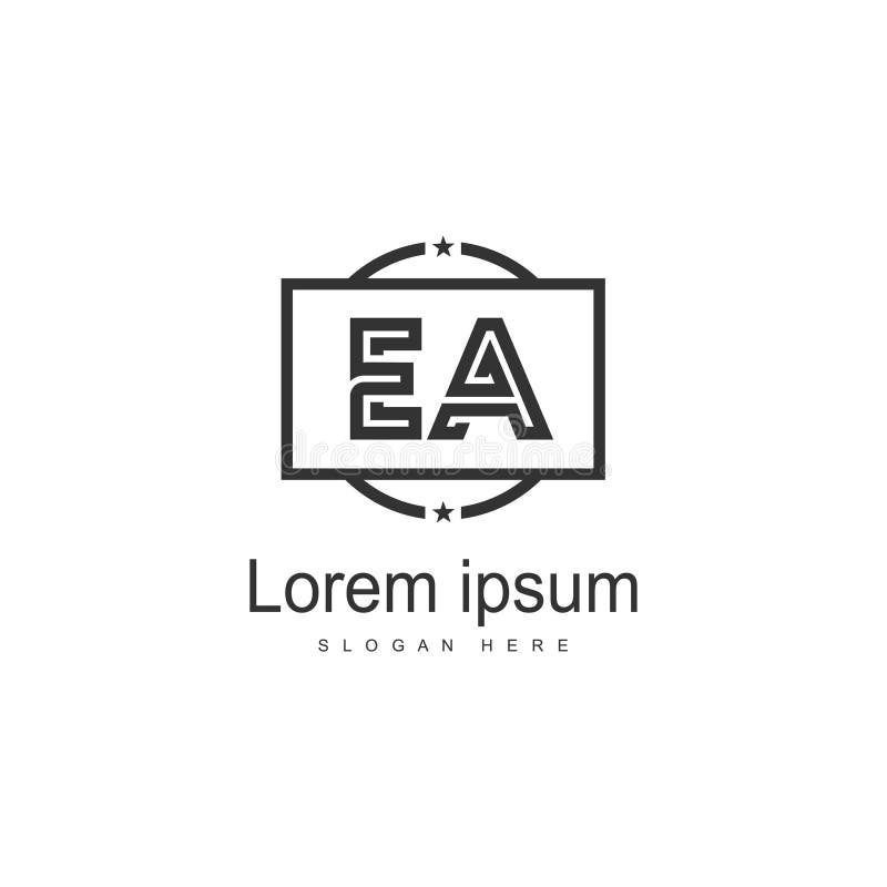 Initial EA Logo Template with Modern Frame. Minimalist EA Letter Logo ...