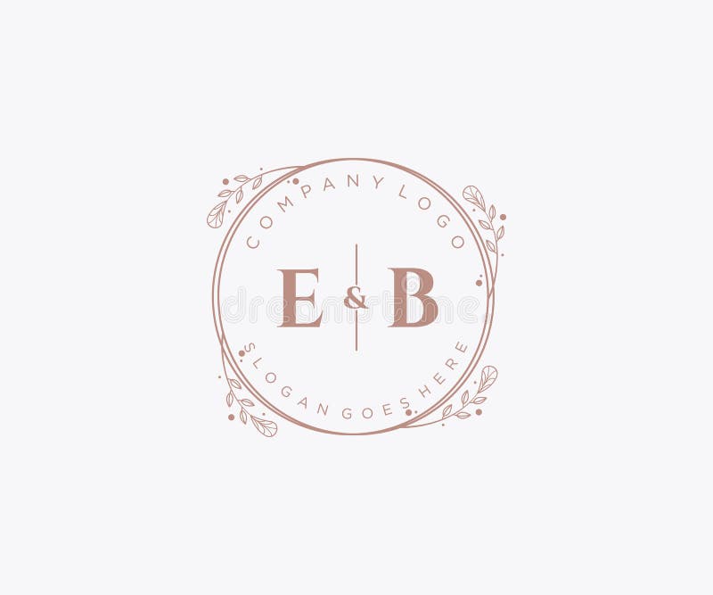 Initial EB Letters Decorative Luxury Wedding Logo Stock Vector ...
