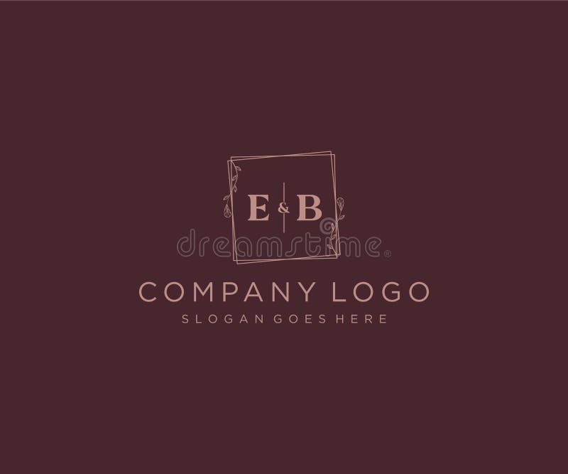 Initial EB Letters Decorative Luxury Wedding Logo Stock Vector ...
