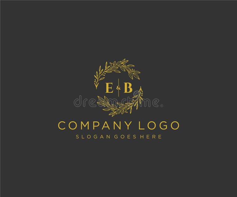 Initial EB Letters Floral Frames. Monogram Wedding, Wedding Invitation ...
