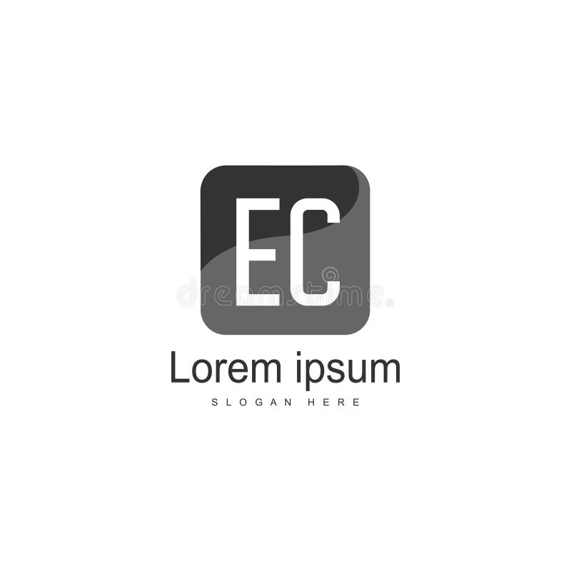 Initial EC Logo Template with Modern Frame. Minimalist EC Letter Logo ...