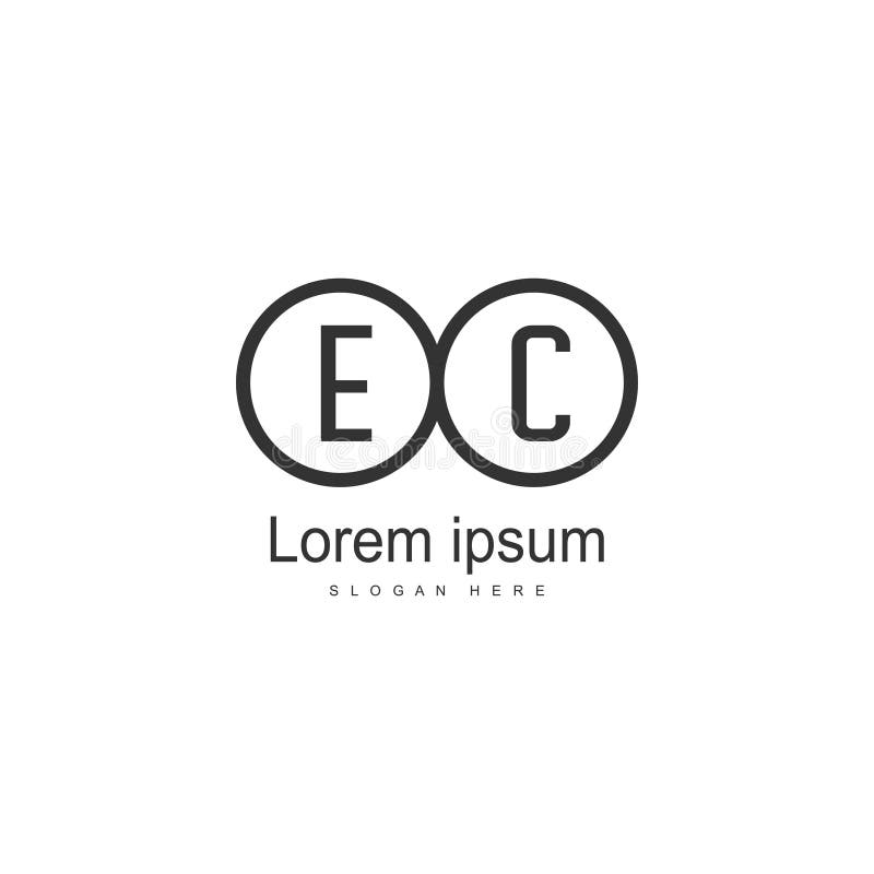 Initial EC Logo Template with Modern Frame. Minimalist EC Letter Logo ...