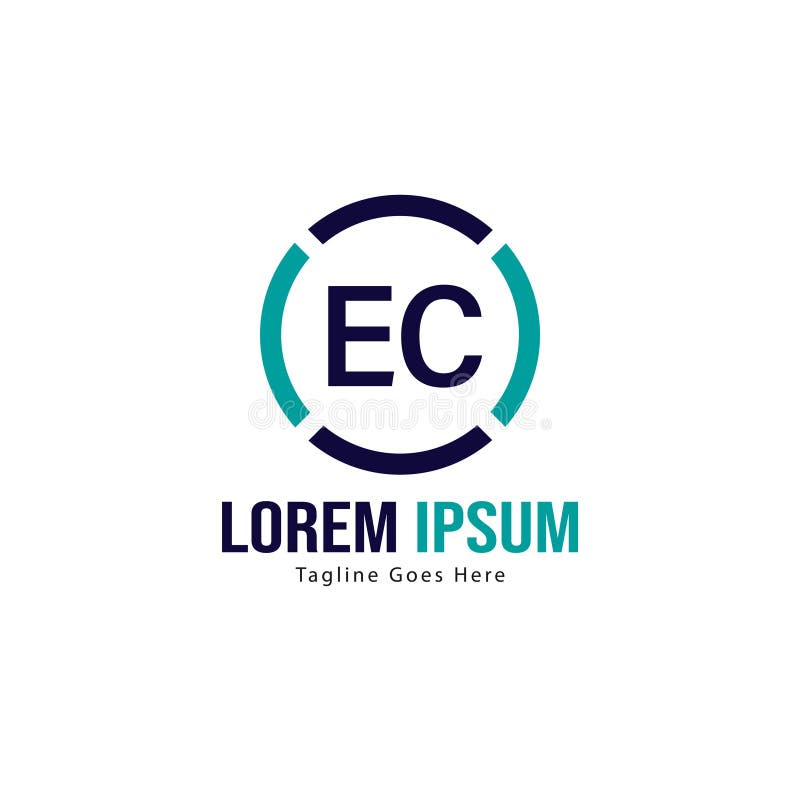 Initial EC Logo Template with Modern Frame. Minimalist EC Letter Logo ...