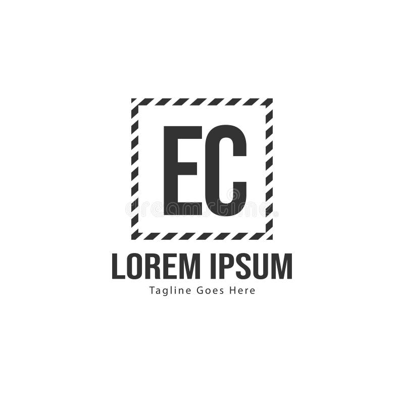 Initial EC Logo Template with Modern Frame. Minimalist EC Letter Logo ...