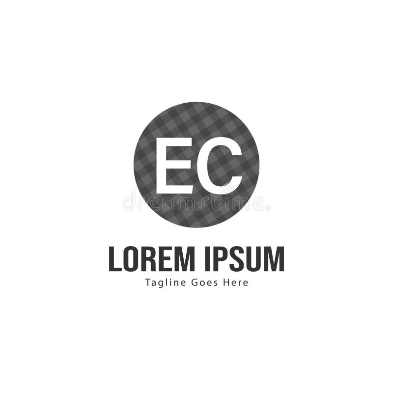 Initial EC Logo Template with Modern Frame. Minimalist EC Letter Logo ...