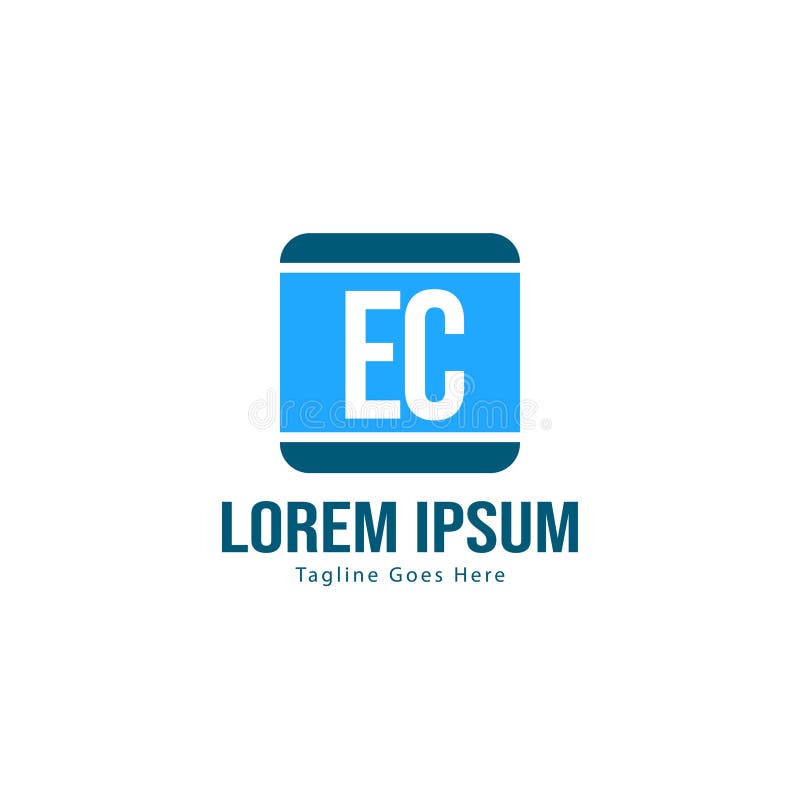 Initial EC Logo Template with Modern Frame. Minimalist EC Letter Logo ...