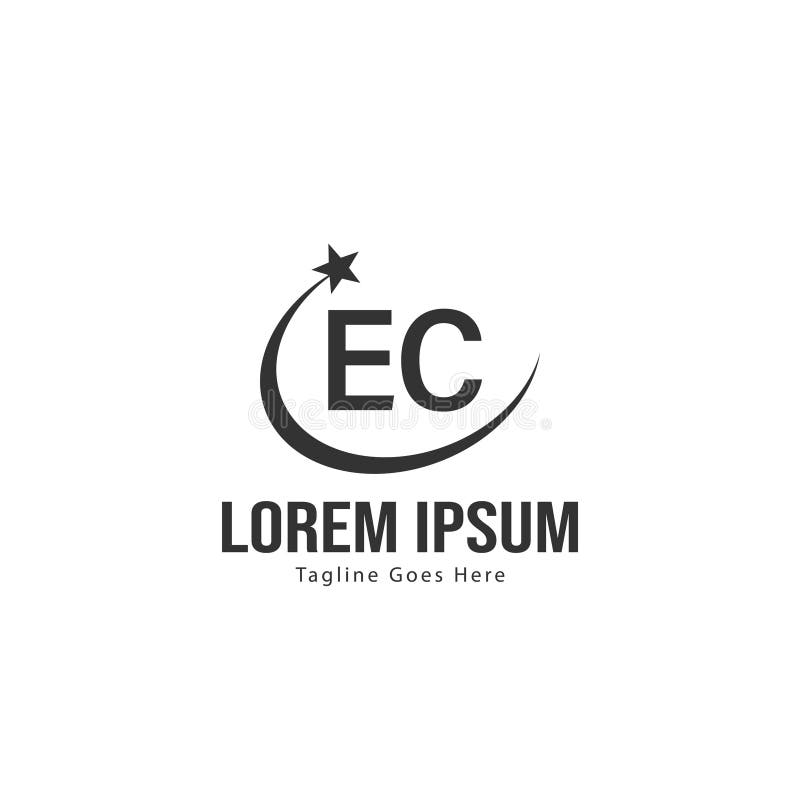 Initial EC Logo Template with Modern Frame. Minimalist EC Letter Logo ...