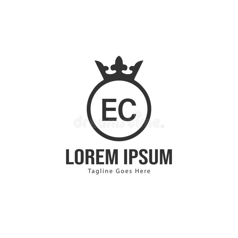 Initial EC Logo Template with Modern Frame. Minimalist EC Letter Logo ...