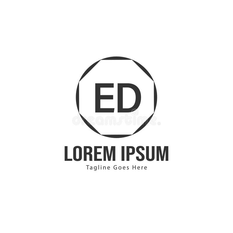 Initial ED Logo Template with Modern Frame. Minimalist ED Letter Logo ...