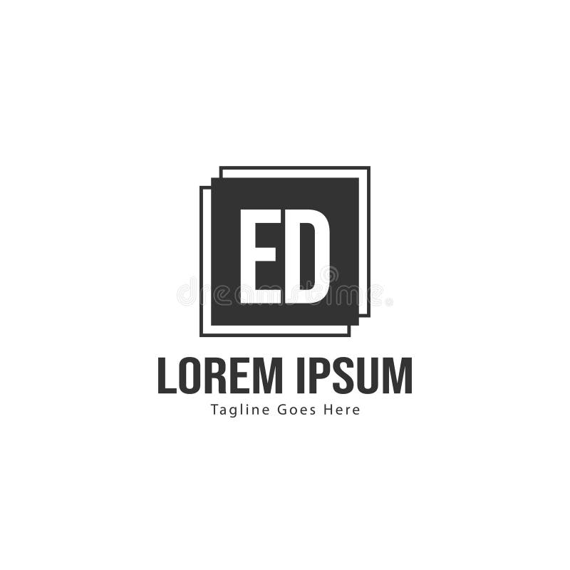 Initial ED Logo Template with Modern Frame. Minimalist ED Letter Logo ...