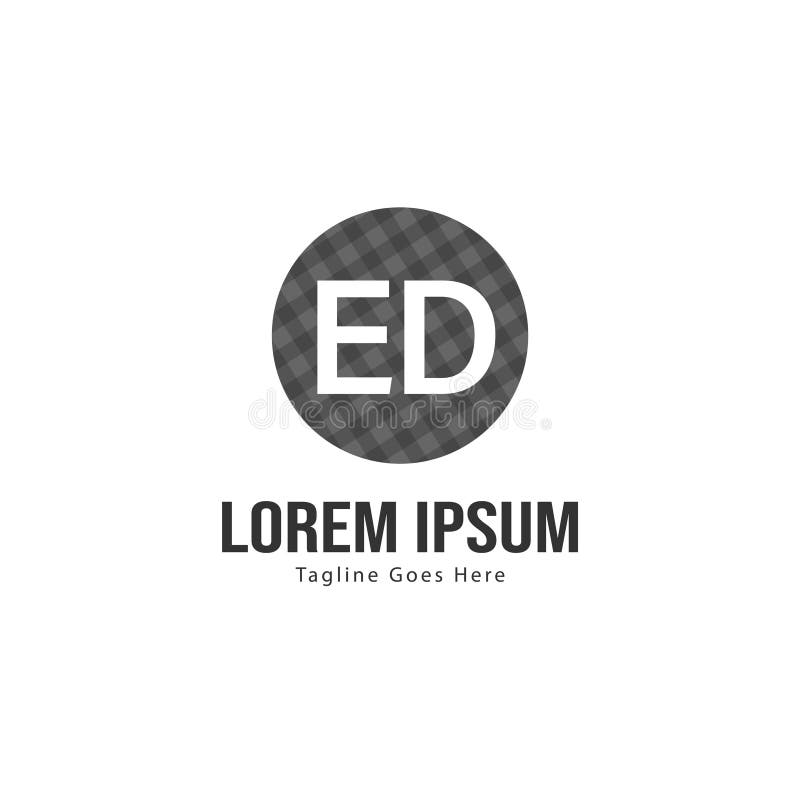 Initial ED Logo Template with Modern Frame. Minimalist ED Letter Logo ...