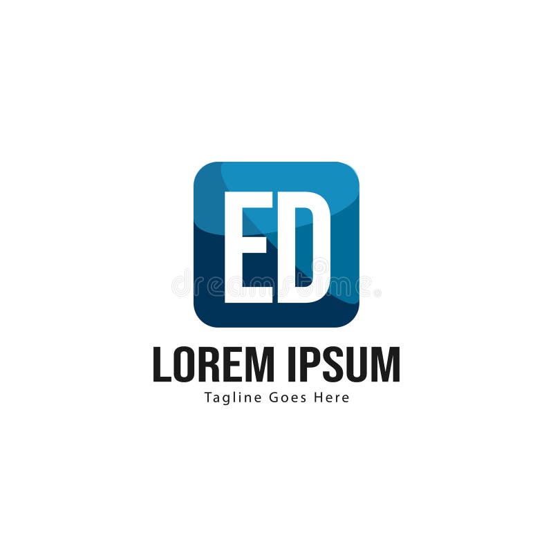 Initial ED Logo Template with Modern Frame. Minimalist ED Letter Logo ...