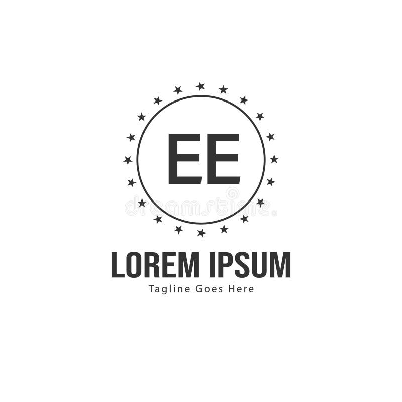 Initial EE Logo Template with Modern Frame. Minimalist EE Letter Logo ...