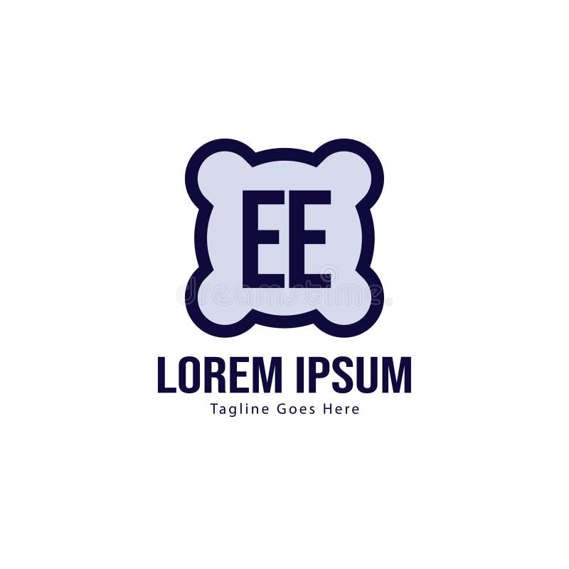 Initial EE Logo Template with Modern Frame. Minimalist EE Letter Logo ...