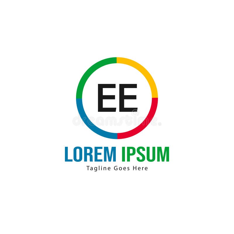 Initial EE Logo Template with Modern Frame. Minimalist EE Letter Logo ...