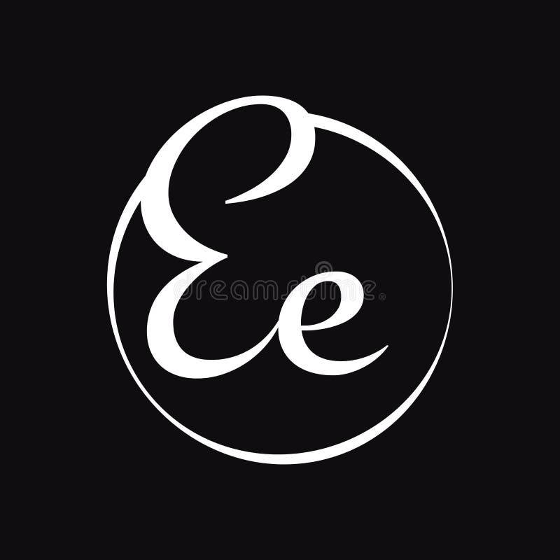 Initial EE Script Letter Type Logo Design with Modern Typography Vector ...